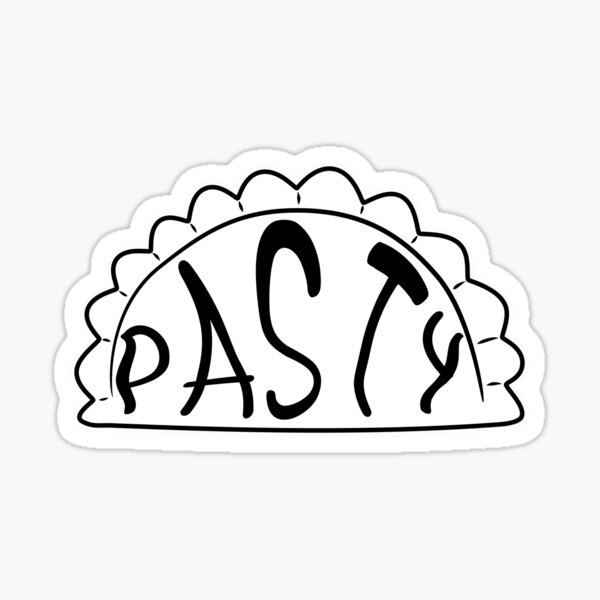 "Cornish Pasty Text Art British Food White Black" Sticker for Sale by ...