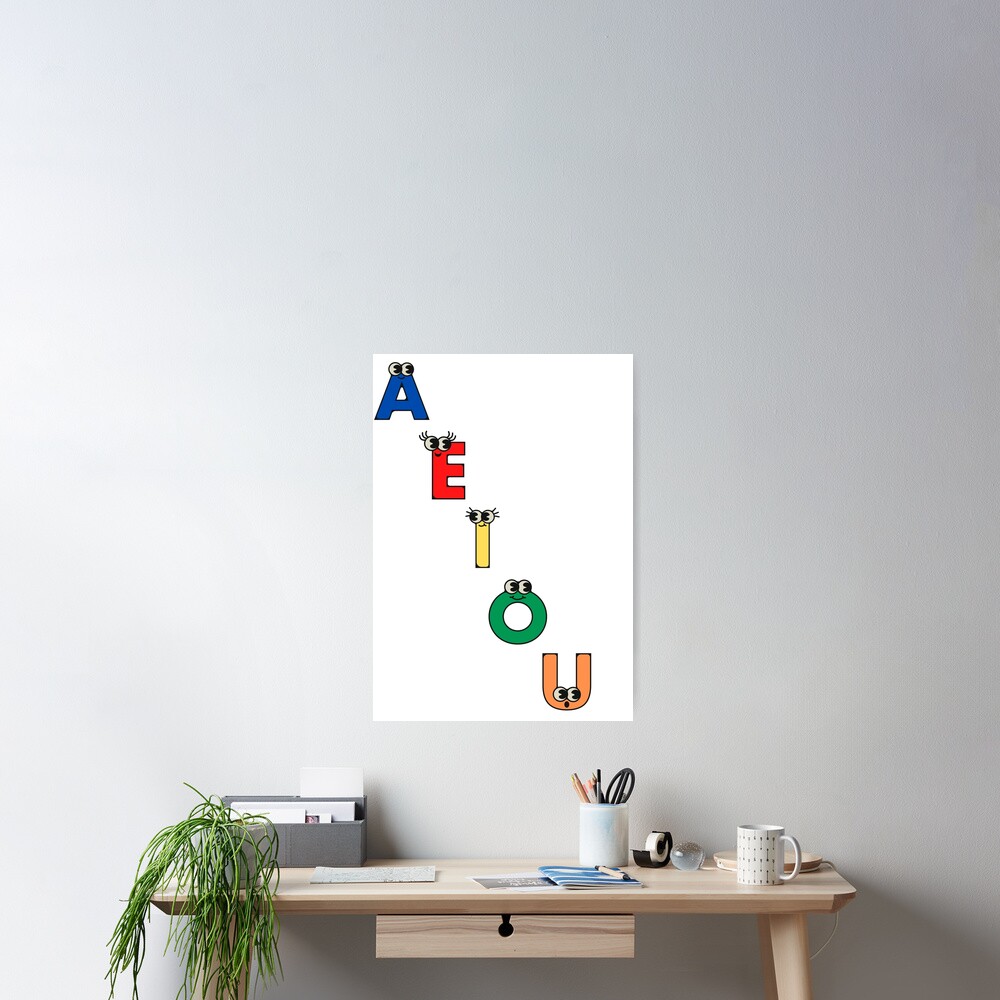 "Cute Vowels" Poster by MadTeaDesign | Redbubble