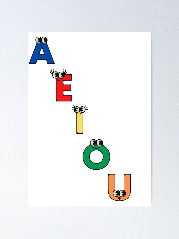 "Cute Vowels" Poster by MadTeaDesign | Redbubble