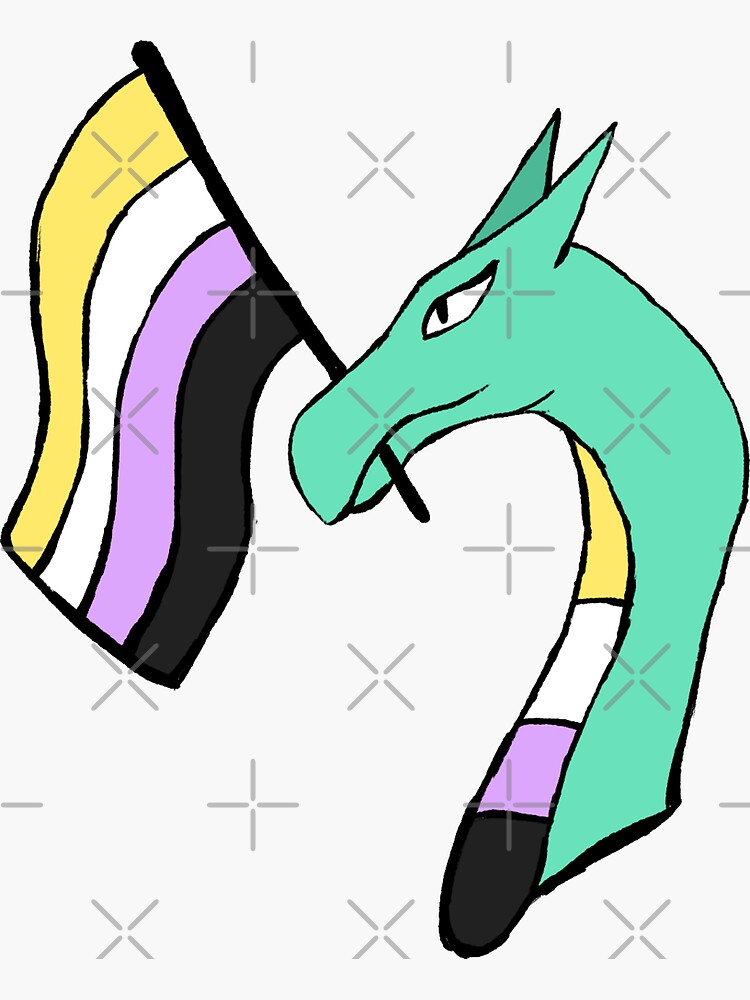"Non-Binary pride flag dragon" Sticker for Sale by Irregular-life | Redbubble