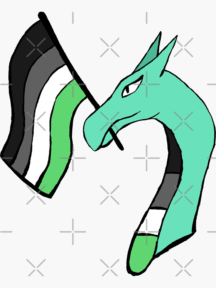 "Aromantic pride flag dragon" Sticker by Irregular-life | Redbubble