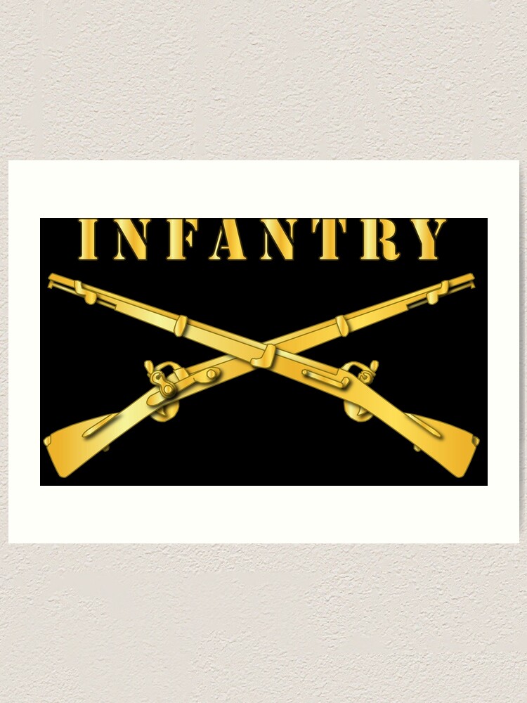 "Army - Infantry Br - Crossed Rifles w Gradient Outline" Art Print by ...