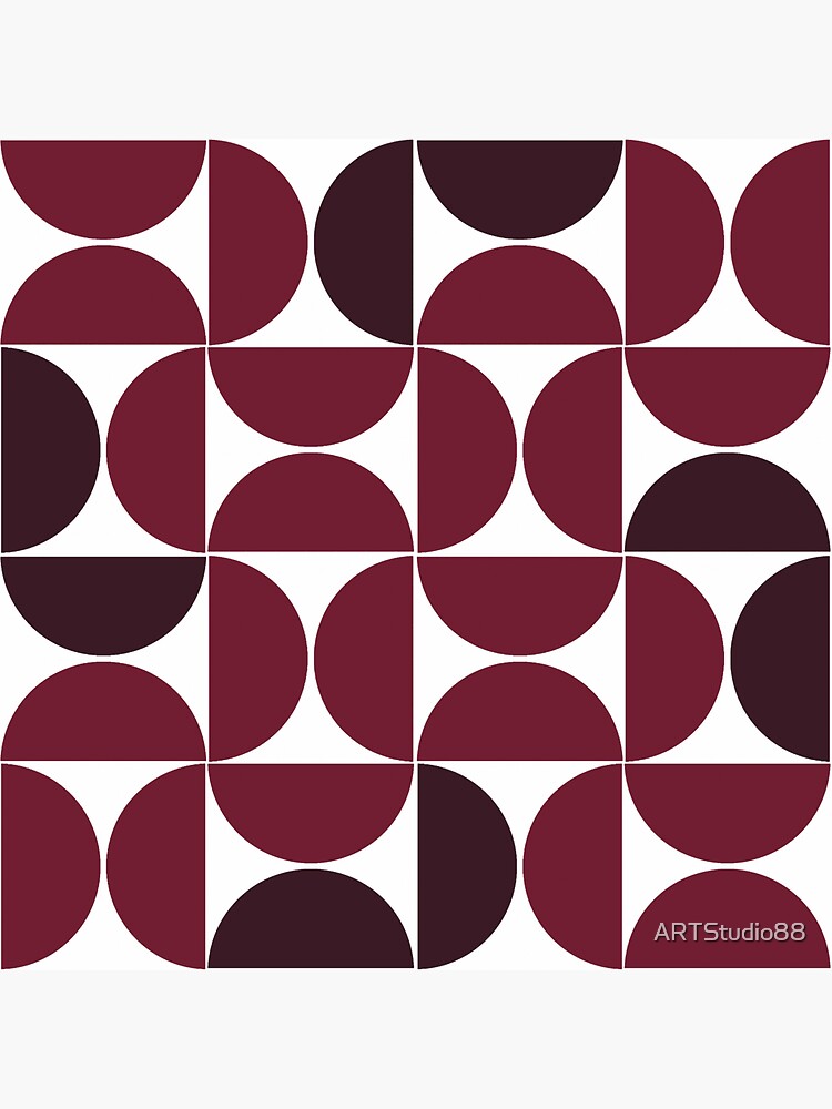 "Burgundy mid century modern geometric shapes " Sticker for Sale by ...