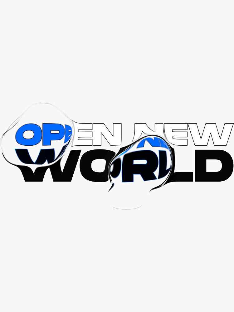 "Open New World | New world design" Sticker for Sale by alaecks | Redbubble