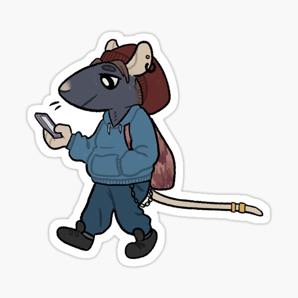 "Travel Pal Rat" Sticker by VodniciiDesigns | Redbubble