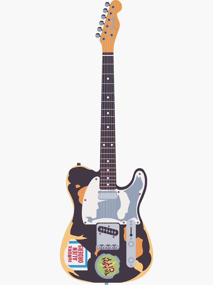 "Joe Strummer 66 Telecaster" Sticker for Sale by doodlebank | Redbubble