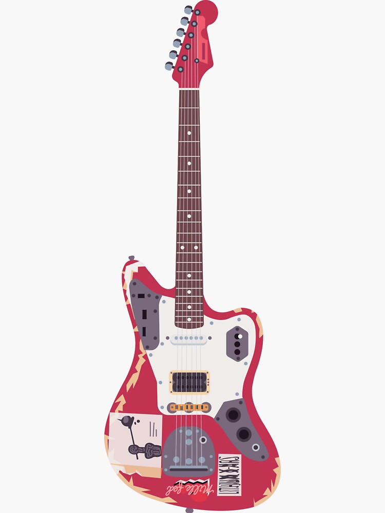"Kim Gordon Fender Jaguar" Sticker for Sale by doodlebank | Redbubble