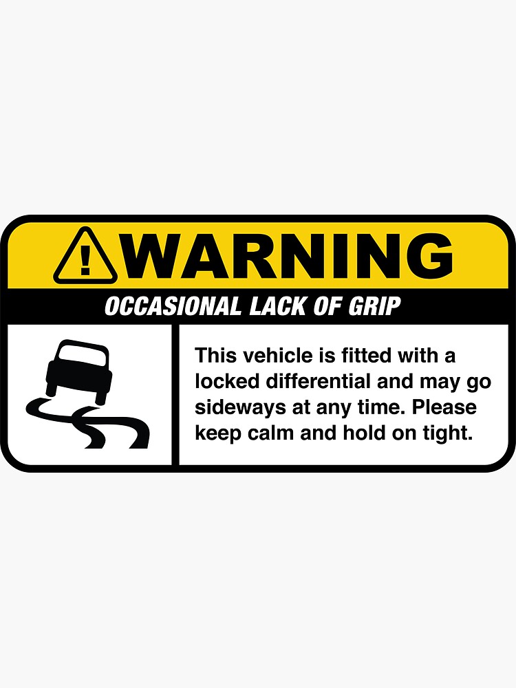 "Drift Warning Sticker (English)" Sticker for Sale by BombaCollection ...