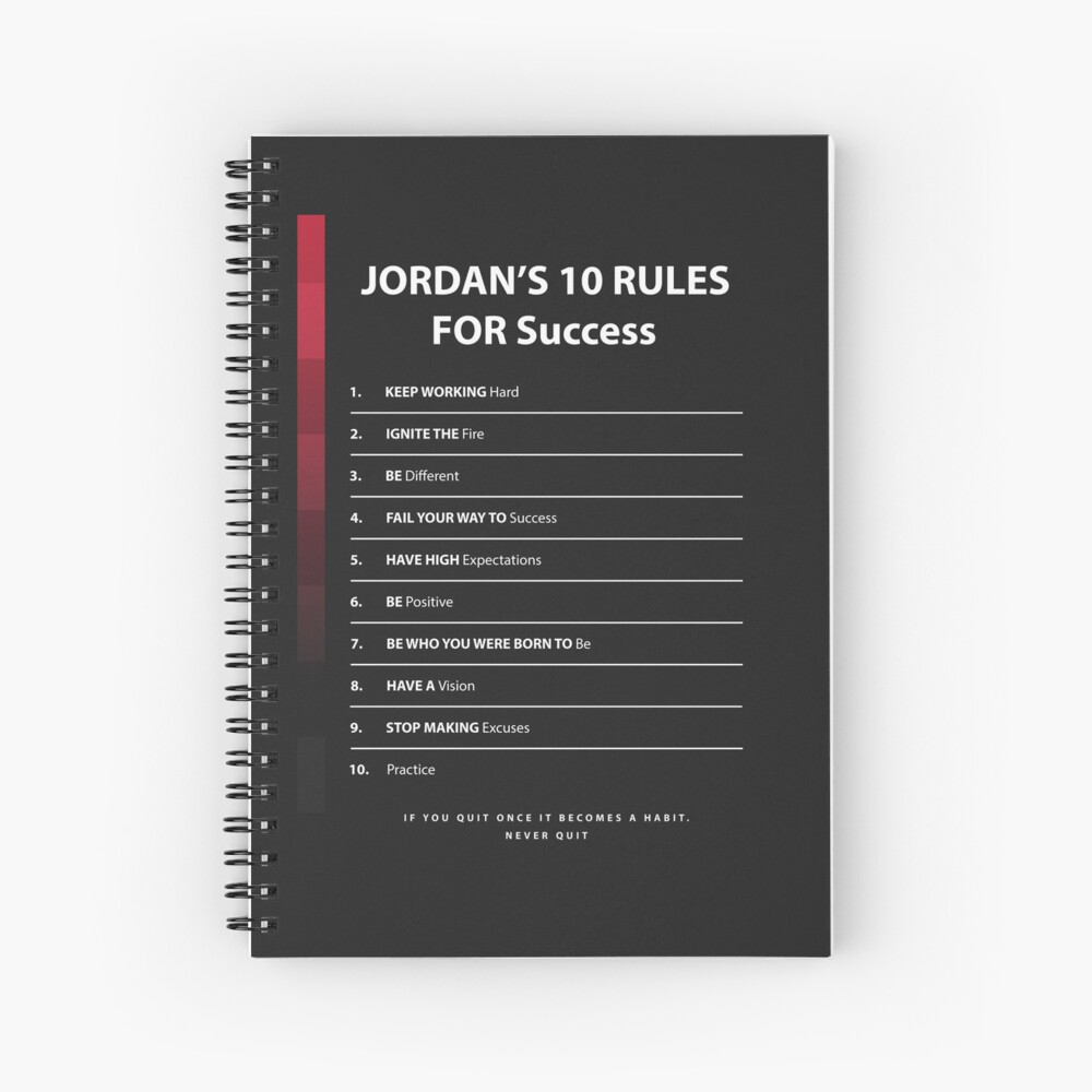 Cuaderno de espiral «Las 10 reglas de Michael Jordan para el éxito Cita ...