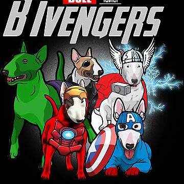 "Endgame Bull Terrier, BTVENGERS Assemble" Sticker for Sale by Jolly ...