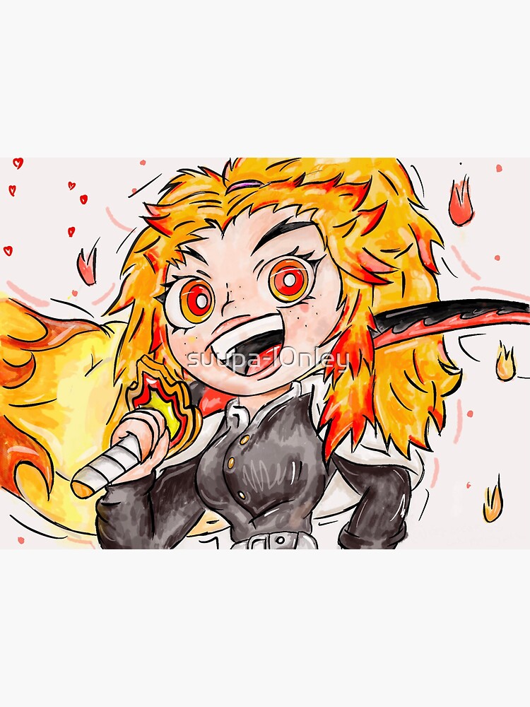Sticker « Fem Chibi Rengoku Kyojuro Demon Slayer Waifu », par suupa ...