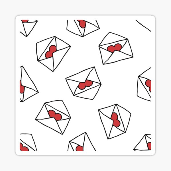 "envelope with heart pattern" Sticker for Sale by zizimentos | Redbubble