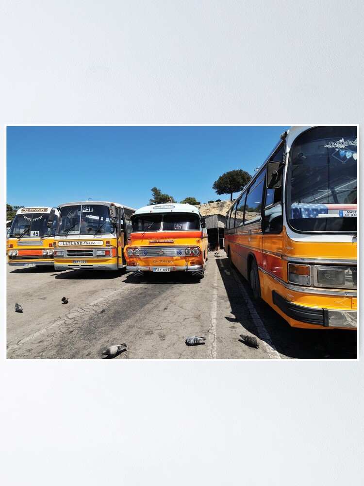 "Traditional Vintage Maltese Bus " Poster for Sale by studio838 | Redbubble