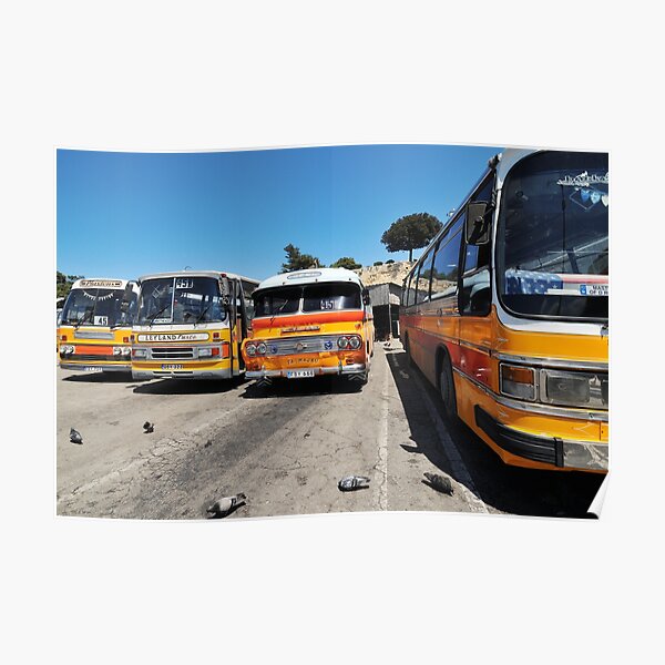 "Traditional Vintage Maltese Bus " Poster for Sale by studio838 | Redbubble
