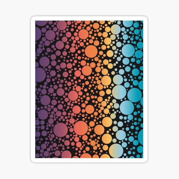 Pegatina «estampado circular de colores y fondo negro» de Martapp ...