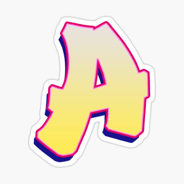"Letter A - Yellow/Pink" Sticker for Sale by paintcave | Redbubble