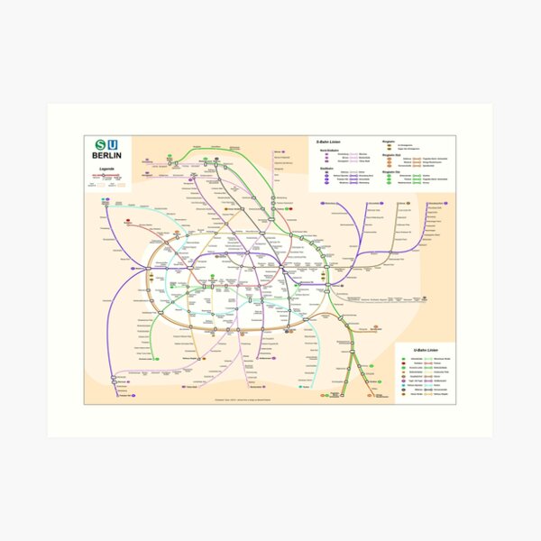 "Berlin subway map" Art Print for Sale by SubwayMapper | Redbubble
