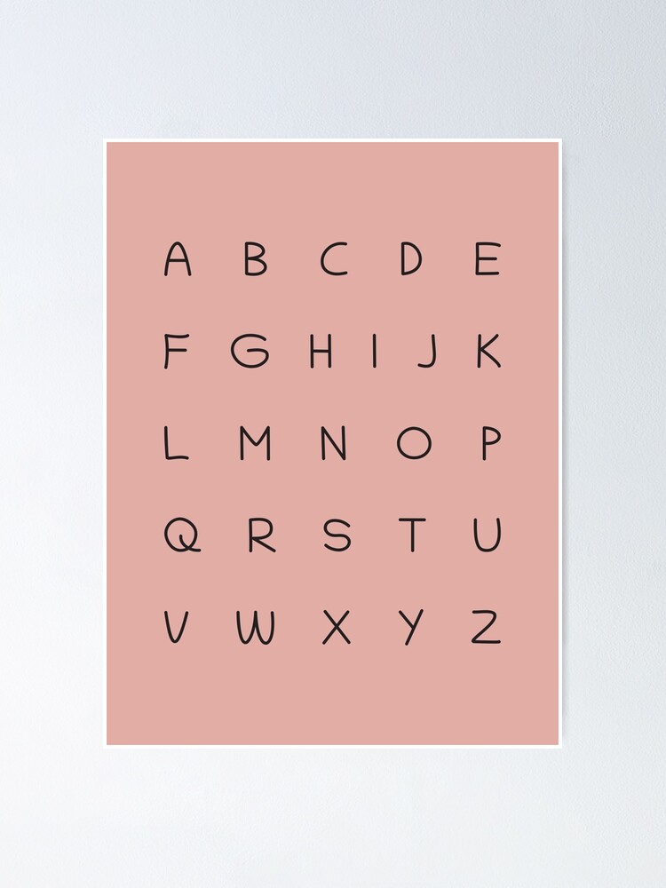 "ABC Alphabet Letters For Kids Room, Playroom, Classroom - Pastel Pink ...
