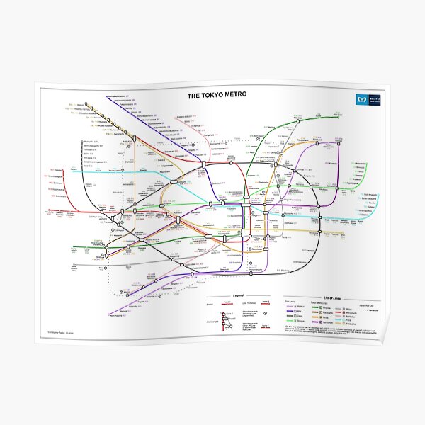 "Tokyo Subway map" Poster by SubwayMapper | Redbubble