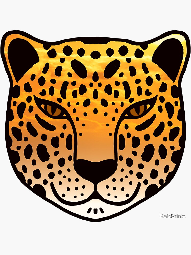 "leopard face " Sticker for Sale by KaisPrints | Redbubble