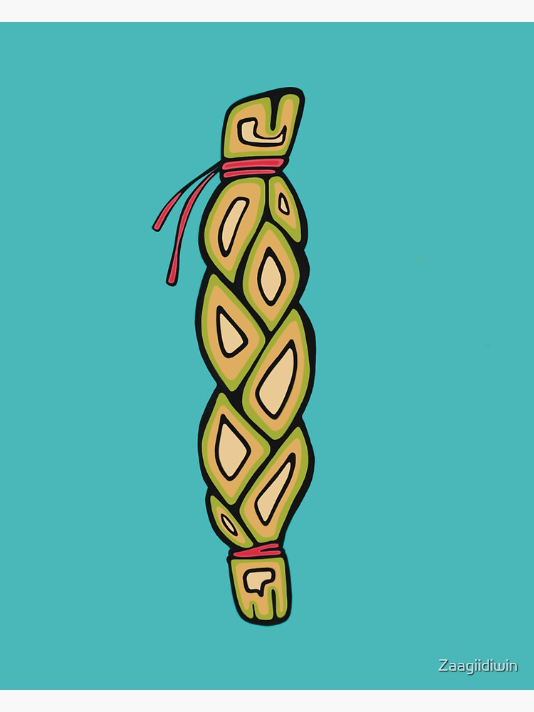 "Sweetgrass" Sticker for Sale by Zaagiidiwin | Redbubble