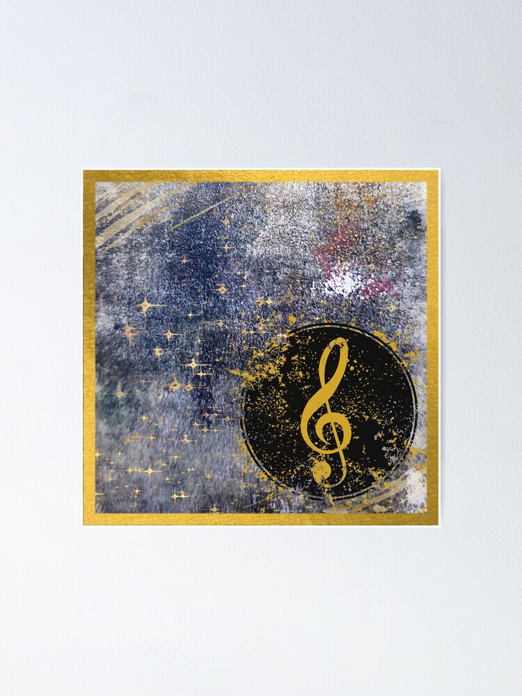 "Gold Music Note" Poster for Sale by Project182500 | Redbubble