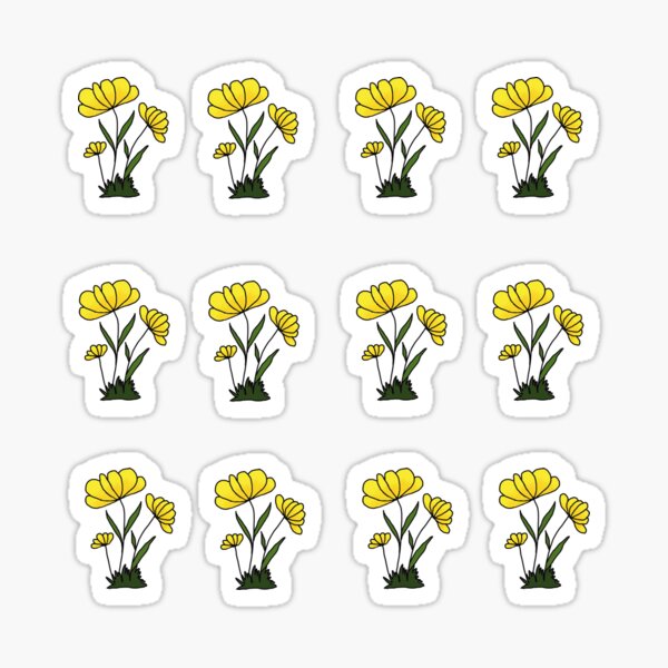 "yellow flowers " Sticker by TheStoryweavers | Redbubble