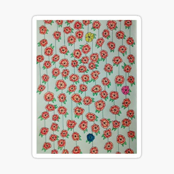 "Hanging flowers" Sticker for Sale by Amira-K | Redbubble