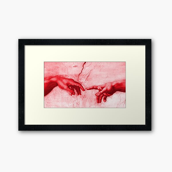 Impression encadrée « Tableau Main de Dieu Michel-Ange », par ...