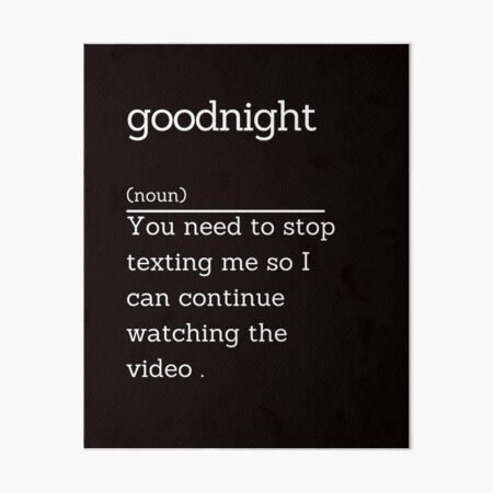 "Goodnight dictionary definition design " Art Board Print by DBECKY ...