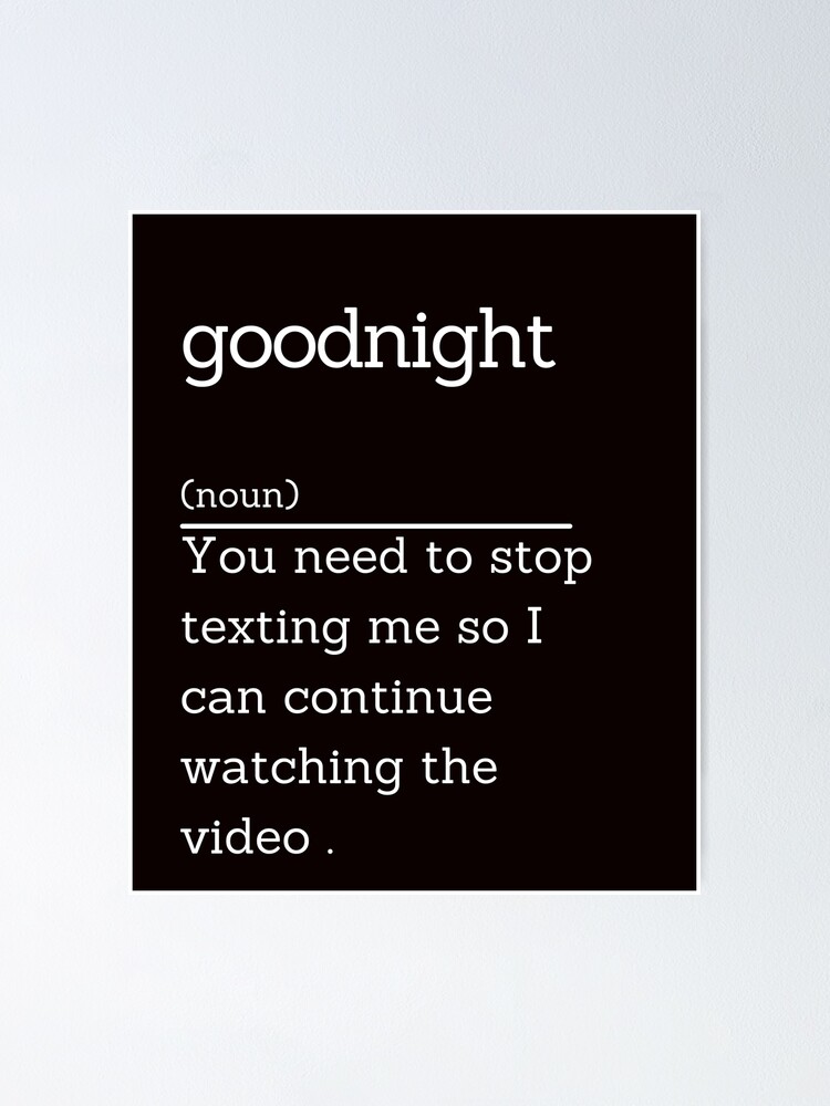 "Goodnight dictionary definition design " Poster for Sale by DBECKY ...