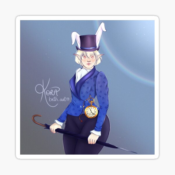 "White Rabbit Print (Alice in Wonderland)" Sticker by KoraKwidditch ...