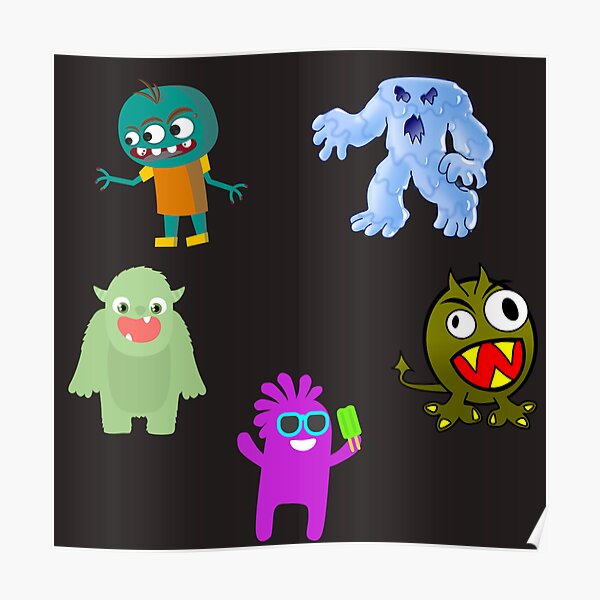 "Funny Monster Sticker Pack" Poster for Sale by Aussiecraze | Redbubble