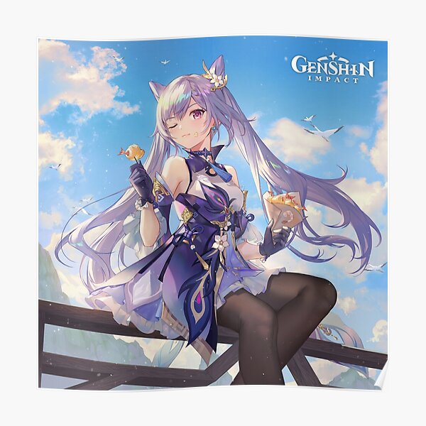 "Genshin Impact - Keqing Official Birthday Artwork 2021" Poster for ...
