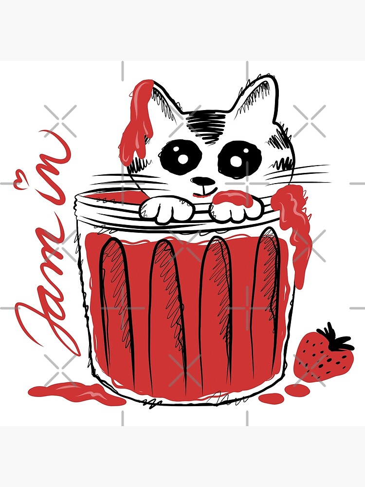 "Jam Cat, Jam In" Poster by courbebleue | Redbubble