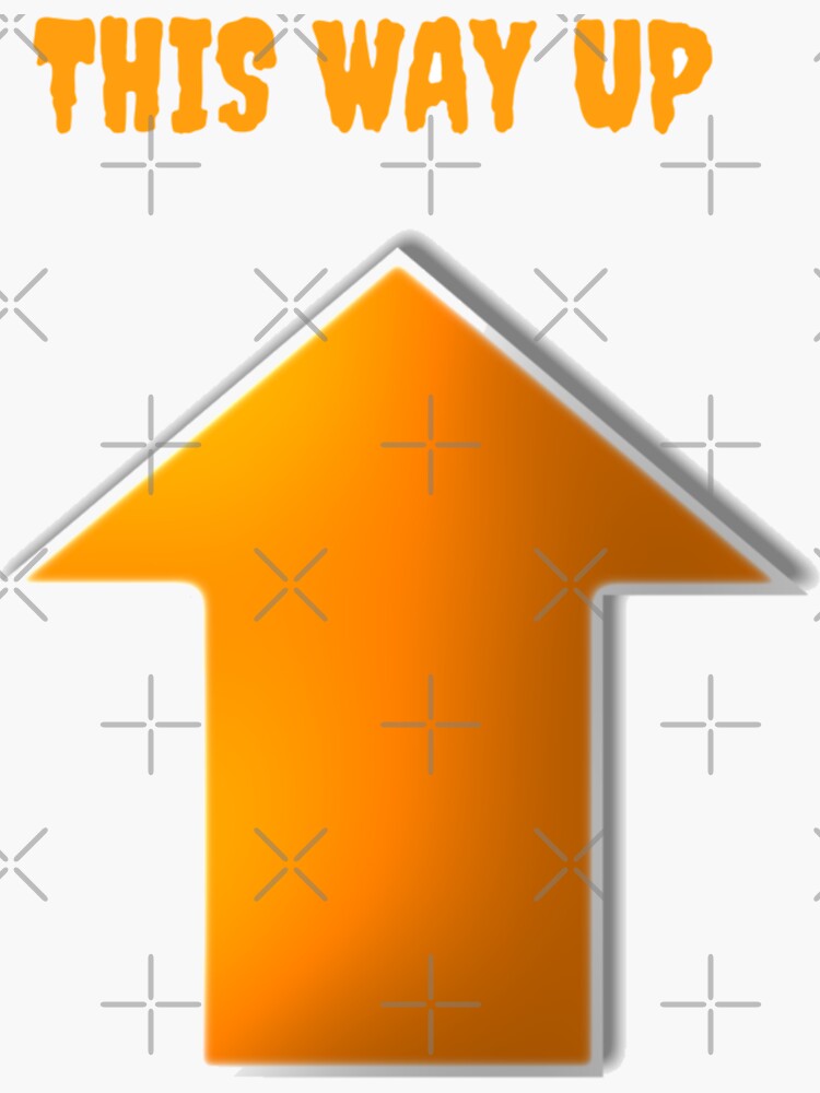 "This way up" Sticker for Sale by BubbleTextBox | Redbubble