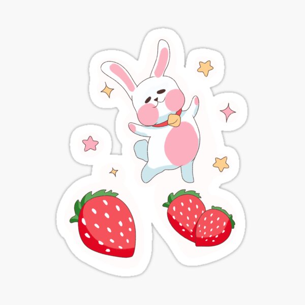 "Strawberry Bunny" Sticker by Generationall | Redbubble