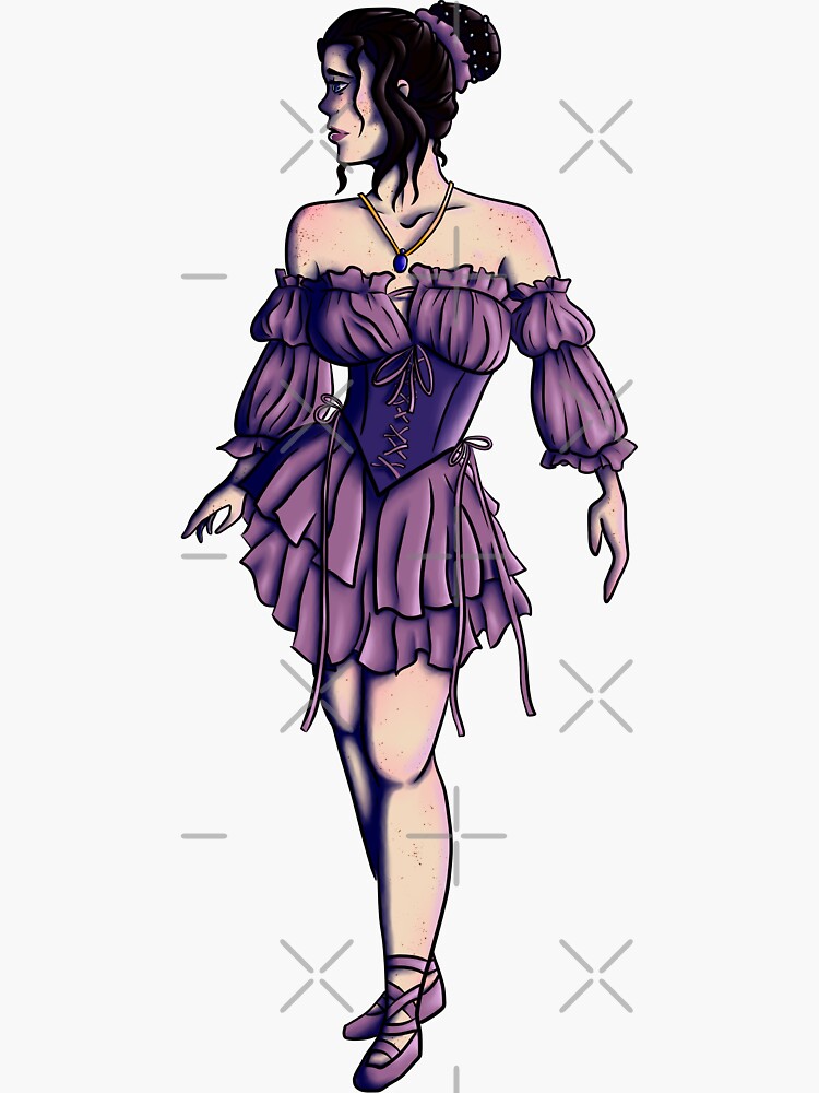 "The Purple Ballet Girl V2" Sticker by AvalonUnmuzzled | Redbubble