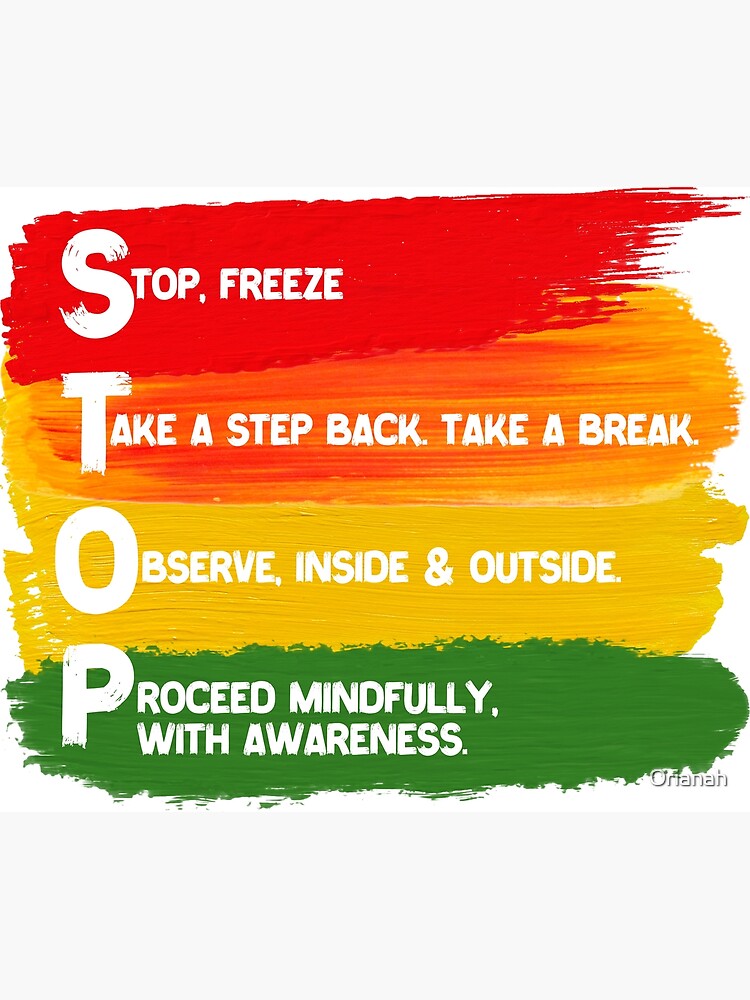 "STOP technique. Wise Mind. DBT Skill. Stay in Control. Take a break ...