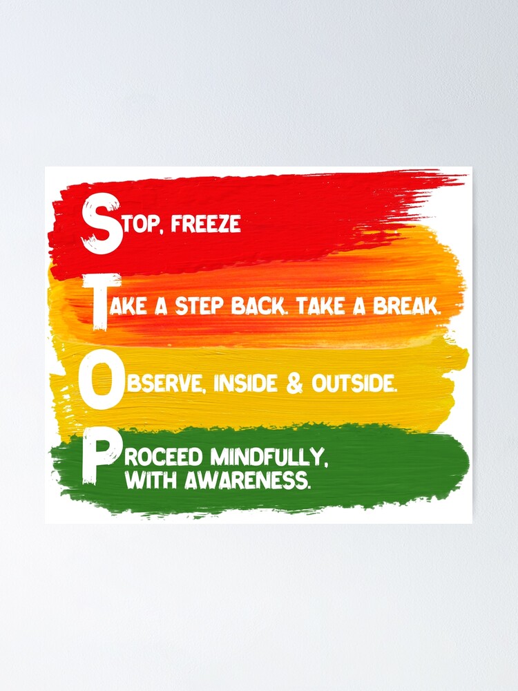 "STOP technique. Wise Mind. DBT Skill. Stay in Control. Take a break ...