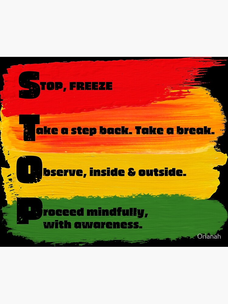 "STOP technique. Wise Mind. DBT Skill. Stay in Control. Take a break ...