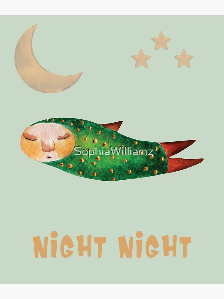 "Goodnight - sleeping fish - stars - moon - night night - succulent ...