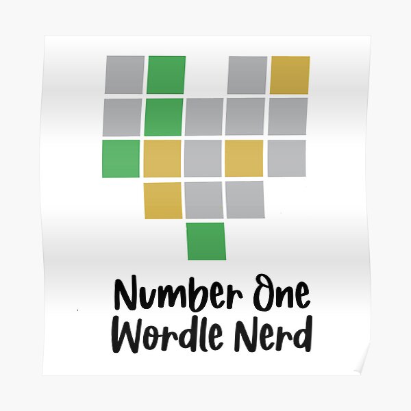 "Number One Wordle Nerd Funny Print" Poster for Sale by running-designs ...
