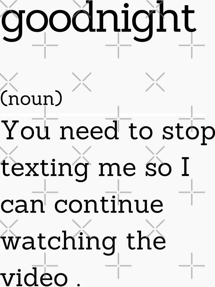 "Goodnight dictionary definition design " Sticker for Sale by DBECKY ...