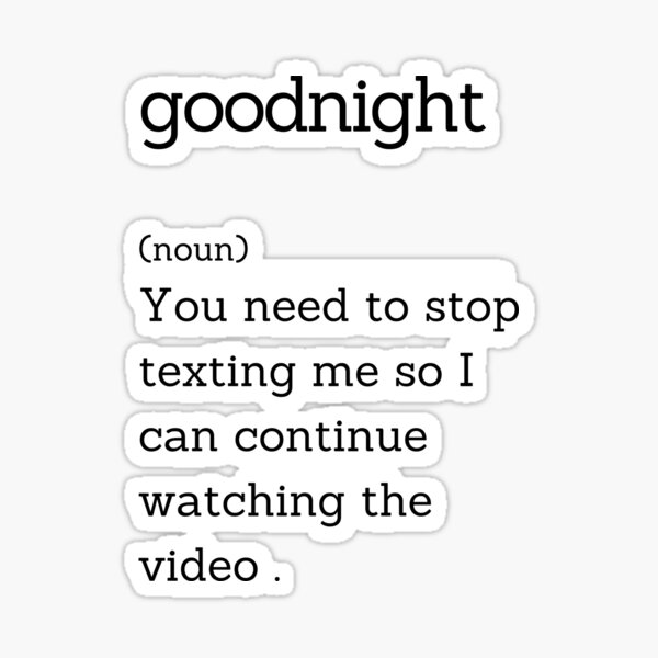 "Goodnight dictionary definition design " Sticker for Sale by DBECKY ...