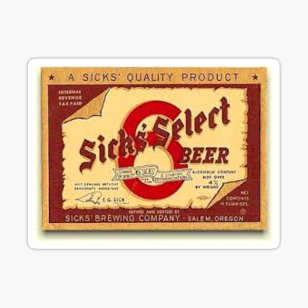 "Sicks' Select Beer" Sticker for Sale by uniquenostalgia | Redbubble