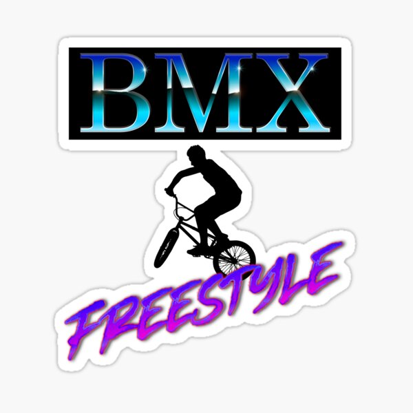 "Colorful Retro BMX Freestyle Design" Sticker for Sale by 486DesignCo ...