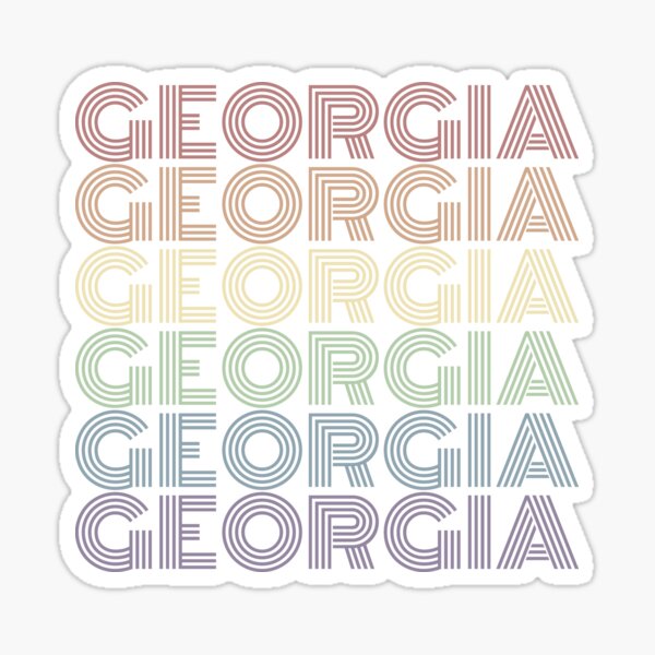 "Retro Georgia Gay Pride LGBT US State" Sticker by MoxieDesignCo ...