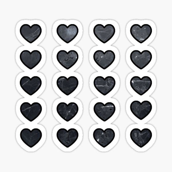 "Valentine's Day Heart Stickers ,cute little hearts sticker set, black ...