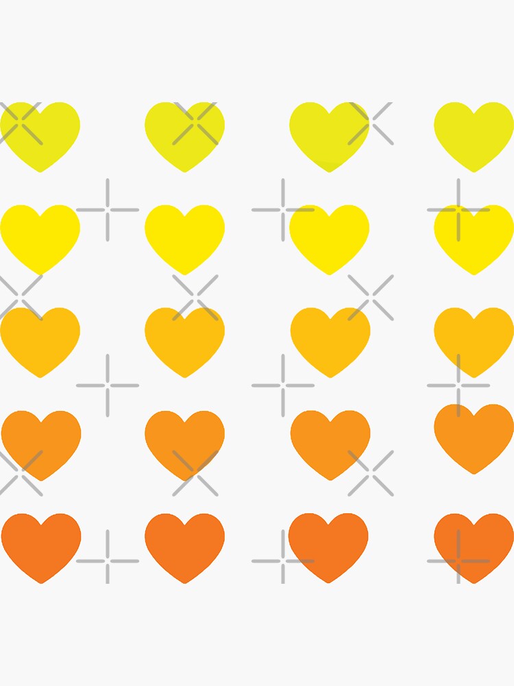"Valentine's Day Heart Stickers ,cute little hearts sticker set, yellow ...
